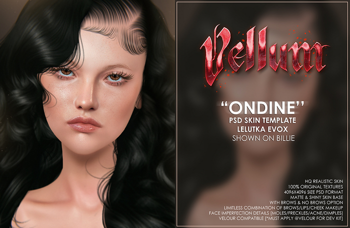 Second Life Marketplace - VELLUM ONDINE PSD SKIN TEMPLATE